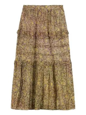 MARANT ETOILE Floral-print Ruffled Skirt - Brown