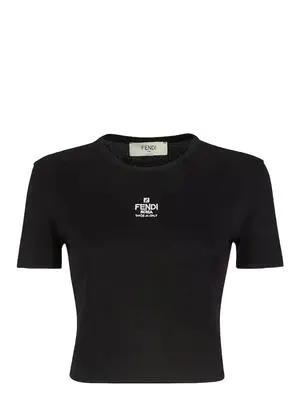 Fendi Cotton Jersey Top - Black