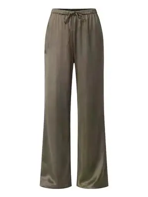 REFORMATION Olina Silk Trousers - Brown