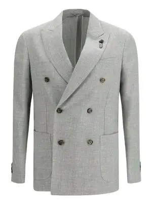 LARDINI Double-breasted Blazer Grey