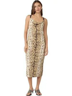 Diane Von Furstenberg Claudia Slip Dress - Leopard Fawn Neutral