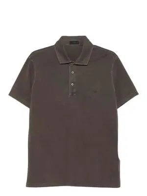 FAY Buttoned Polo Shirt - Brown