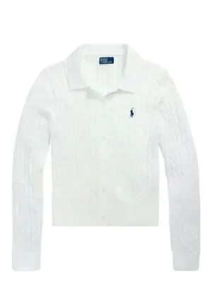 Polo Ralph Lauren Cable-knit Collared Cardigan - White