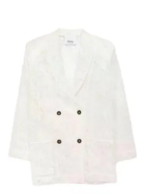 Erika Cavallini Double-breasted Fringed Jacket - White