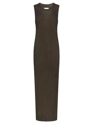 Loulou De Saison Icaria Ribbed Maxi Dress - Brown