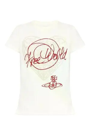 VIVIENNE WESTWOOD Embroidered T-shirt - Neutrals