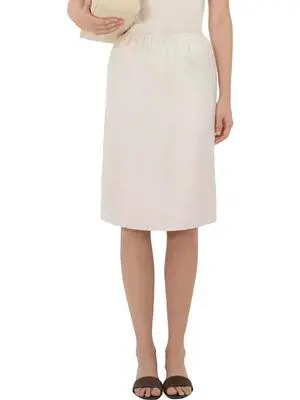Loulou De Saison Silk Twill Midi Skirt - Neutrals