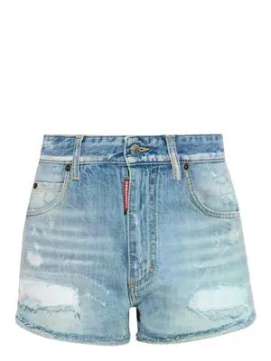 Dsquared2 Distressed Denim Shorts - Blue
