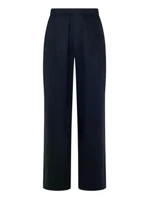 LANEUS Detail-embroidered Trousers - Blue
