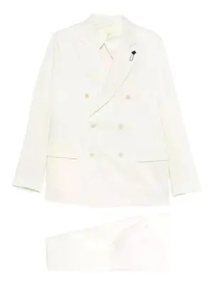 LARDINI Double-breasted Suit - White