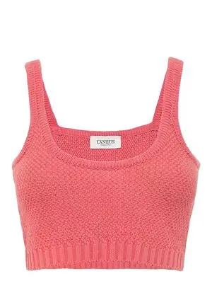 LANEUS Knitted Cropped Top - Pink
