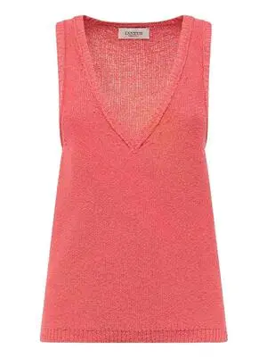LANEUS V-Neck Tank Top Pink