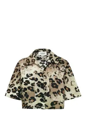 LANEUS Leopard-print Patch-pocket Shirt - Neutrals