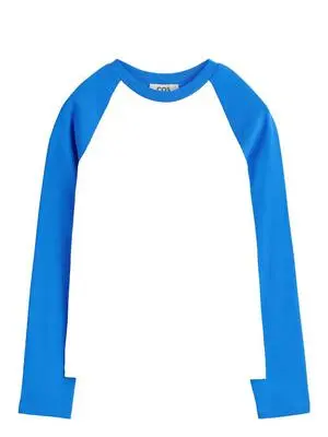 Cos Contrast-sleeve T-shirt - Blue