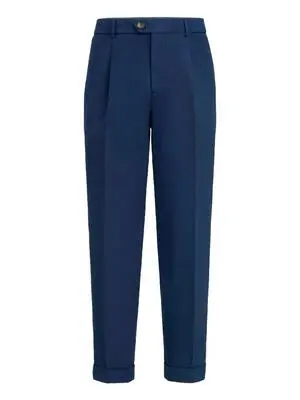 Brunello Cucinelli Garment-dyed Pleated Trousers - Blue