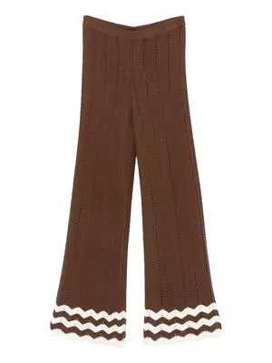 TWINSET Knitted Wide Leg Trousers - Brown