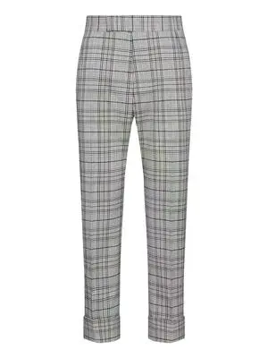 Thom Browne Check Pattern Back-strap Trousers - Grey