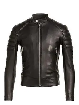Sandro Lambskin Biker Jacket - Black