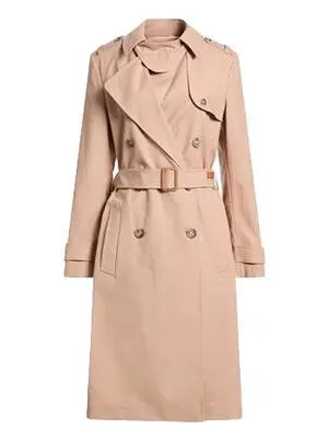 TOD'S Trench Coat In Cotton, Elastane, And Leather - Beige