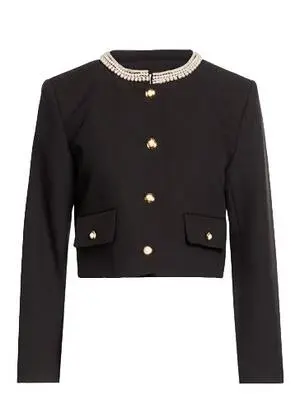 Sandro Embellished Crepe Jacket - Black