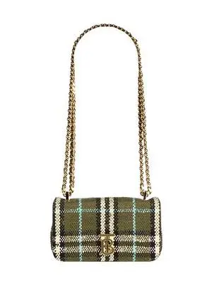 BURBERRY BURBERRY Military Green Tweed Shoulder Bag