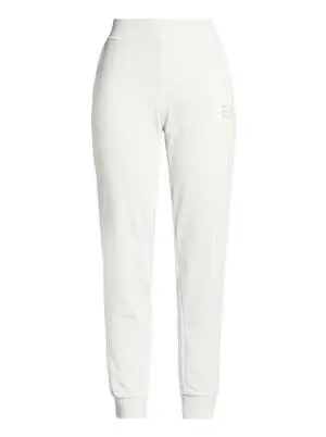 EA7 Track Pants With Brand Logo And Crystals Light Grey