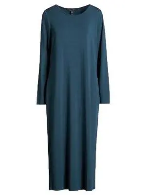 Eileen Fisher Midi Flared Jersey Dress - Green
