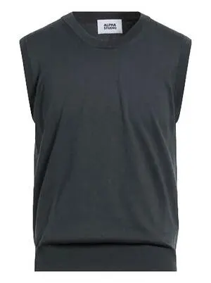 Alpha Studio Knitted Cotton Sleeveless Top Charcoal