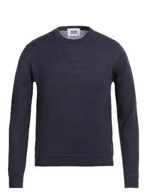 Alpha Studio Hemp Crewneck Sweater Blue