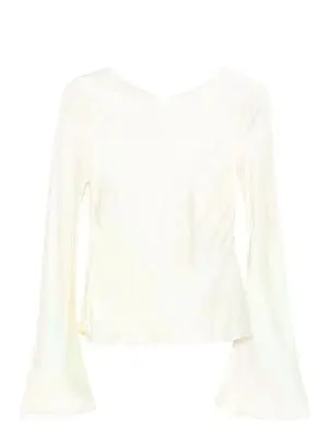 GANNI Long Sleeve Blouse - Neutrals