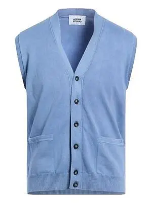 Alpha Studio Cotton Knit Cardigan - Blue