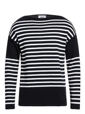 Alpha Studio Striped Knit Sweater - Blue