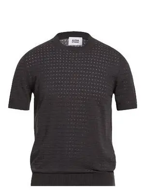 Alpha Studio Sweater With Pointelle Knit Grey