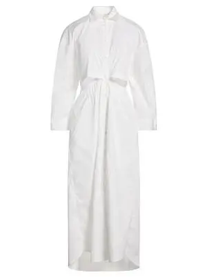 Isabel Benenato Cotton Maxi Shirt Dress - White