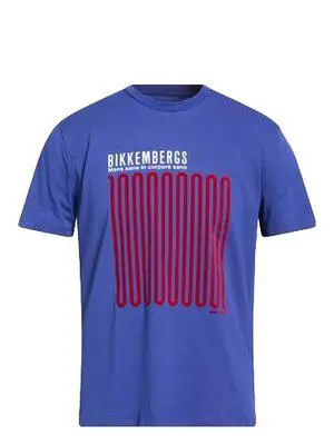 BIKKEMBERGS T-shirt Size Cotton, Elastane - Blue