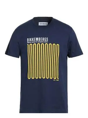 BIKKEMBERGS T-shirt Size Cotton, Elastane - Navy