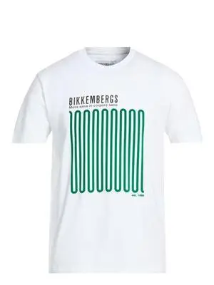 BIKKEMBERGS T-shirt Size Cotton, Elastane - White