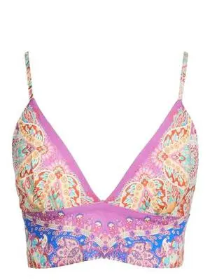 Sandro Paisley-print Crop Top - Purple
