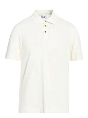 Alpha Studio Polo Shirt Ivory Size Cotton, Elastane - White