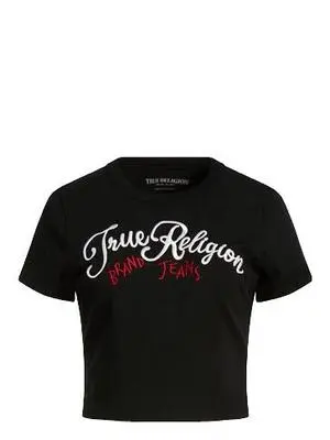 True Religion T-shirt With Embroidered Logo - Black