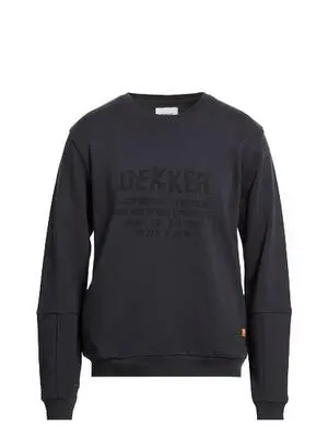 DEKKER Solid Crewneck Sweatshirt With Logo - Blue