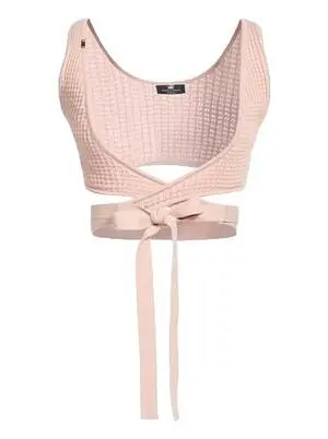 Elisabetta Franchi Ribbed-knit Crop Top - Pink