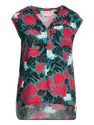 Marni Floral-print Top - Deep Teal