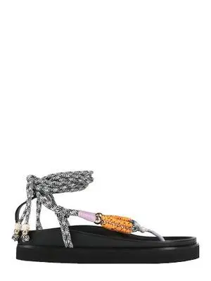 Maje Thong Sandals With Rope Detailing - Black