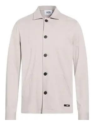 ALPHA STUDIO Man Shirt Light Grey Size 40 Viscose, Polyamide, Elastane