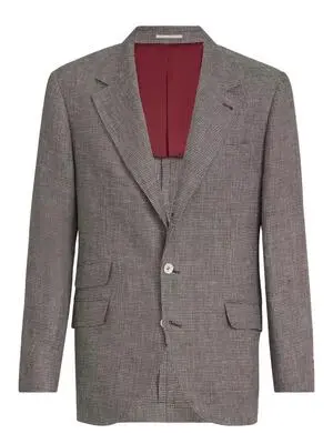 Brunello Cucinelli Houndstooth Blazer - Brown