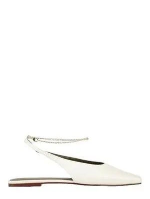 MARIA LUCA Leather Slingback Ballet Flats - Ivory
