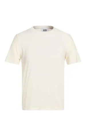 Alpha Studio Man T-shirt Military Green Size 36 Cotton, Elastane Ivory