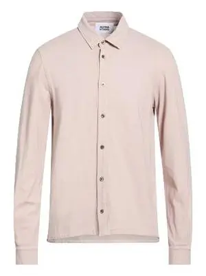 Alpha Studio Man Shirt Taupe Size 44 Cotton, Elastane Taupe