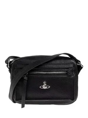 VIVIENNE WESTWOOD Hannah Zip Textured Shoulder Bag - Black